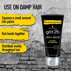 Got2b Ultra Glued Invincible Styling Hair Gel, 6 oz (Count of 3)