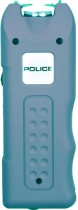 police 628 stun gun with led flashlight and siren alarm, blue