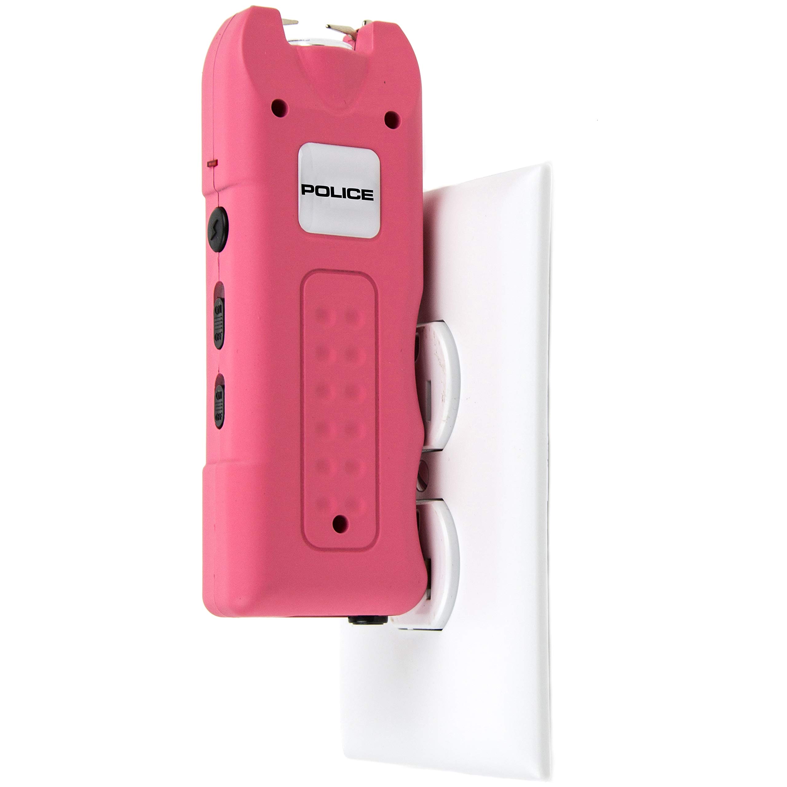 POLICE Stun Gun 628 - Rechargeable with LED Flashlight Siren Alarm, Pink