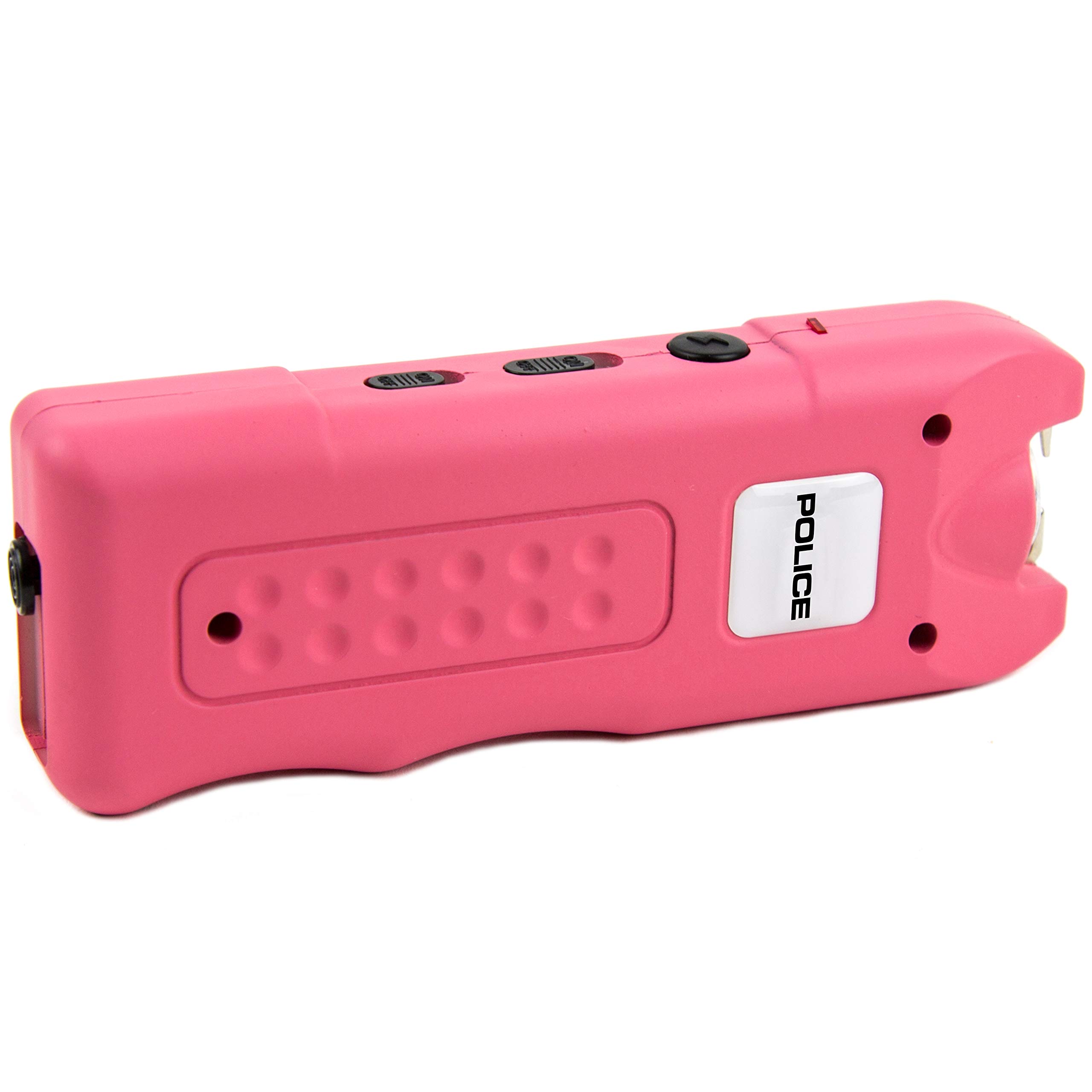 POLICE Stun Gun 628 - Rechargeable with LED Flashlight Siren Alarm, Pink