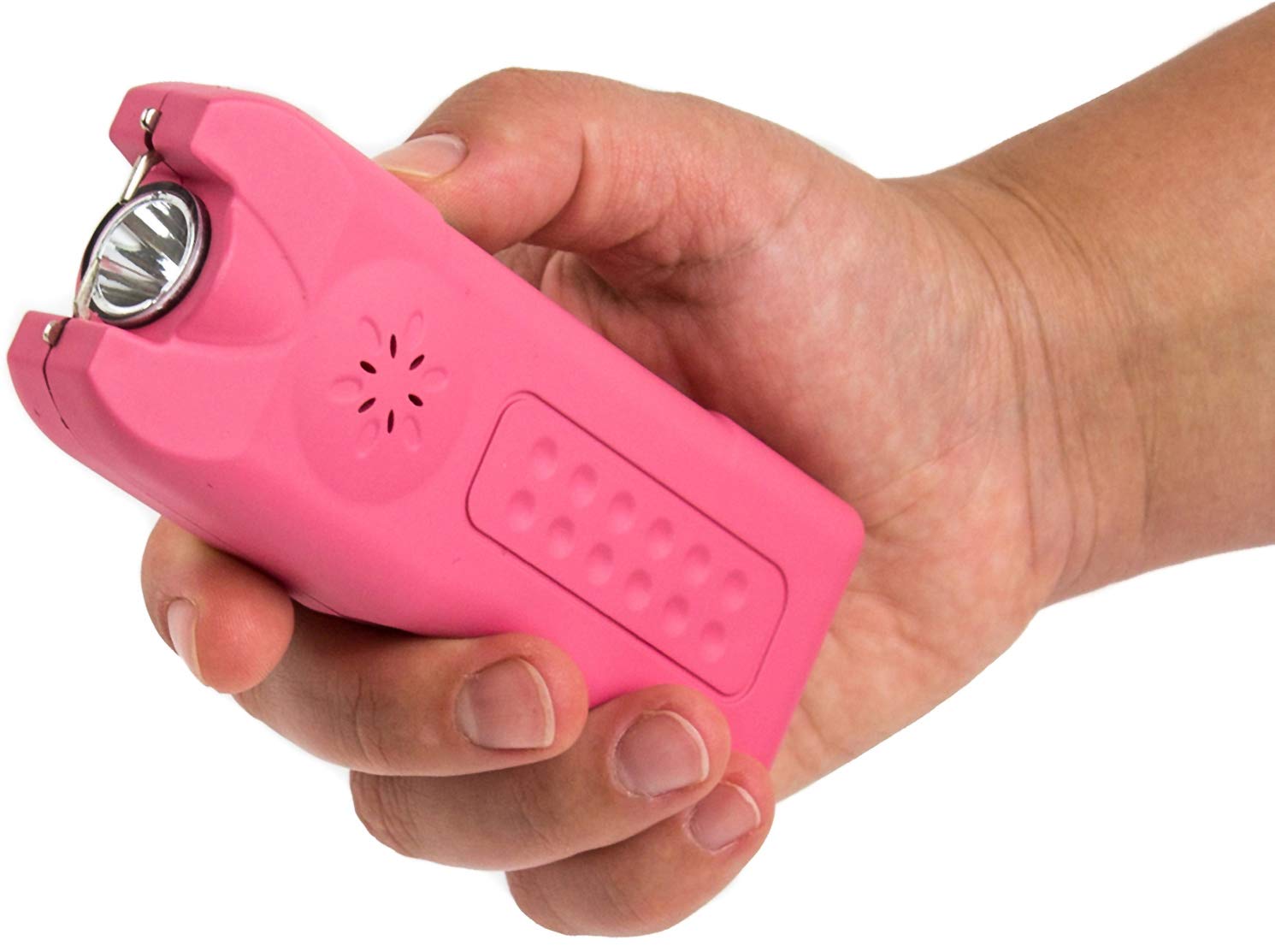 POLICE Stun Gun 628 - Rechargeable with LED Flashlight Siren Alarm, Pink