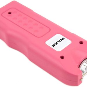 POLICE Stun Gun 628 - Rechargeable with LED Flashlight Siren Alarm, Pink