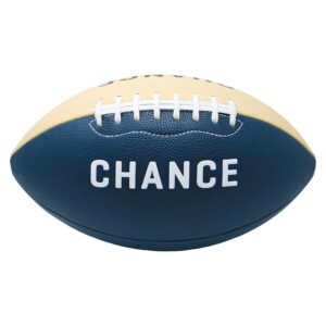 Chance Football - PRO Quality Composite Leather (Size 7 Kids & Youth Football, 9 Adult Football) (9 Official - 11" x 7" x 20.5", Sebastian - Beige & Navy Blue)