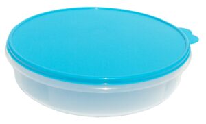 tupperware 12" pie round keeper cake taker aqua blue