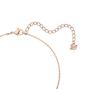 SWAROVSKI Dextera Women's Interlocking Circle Pendant Necklace with White Crystals on a Rose-Gold Tone Finished Chain