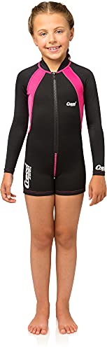 Cressi Kids Swimsuit Long Sleeve, Black/Pink, XL, X-Large