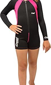 Cressi Kids Swimsuit Long Sleeve, Black/Pink, XL, X-Large