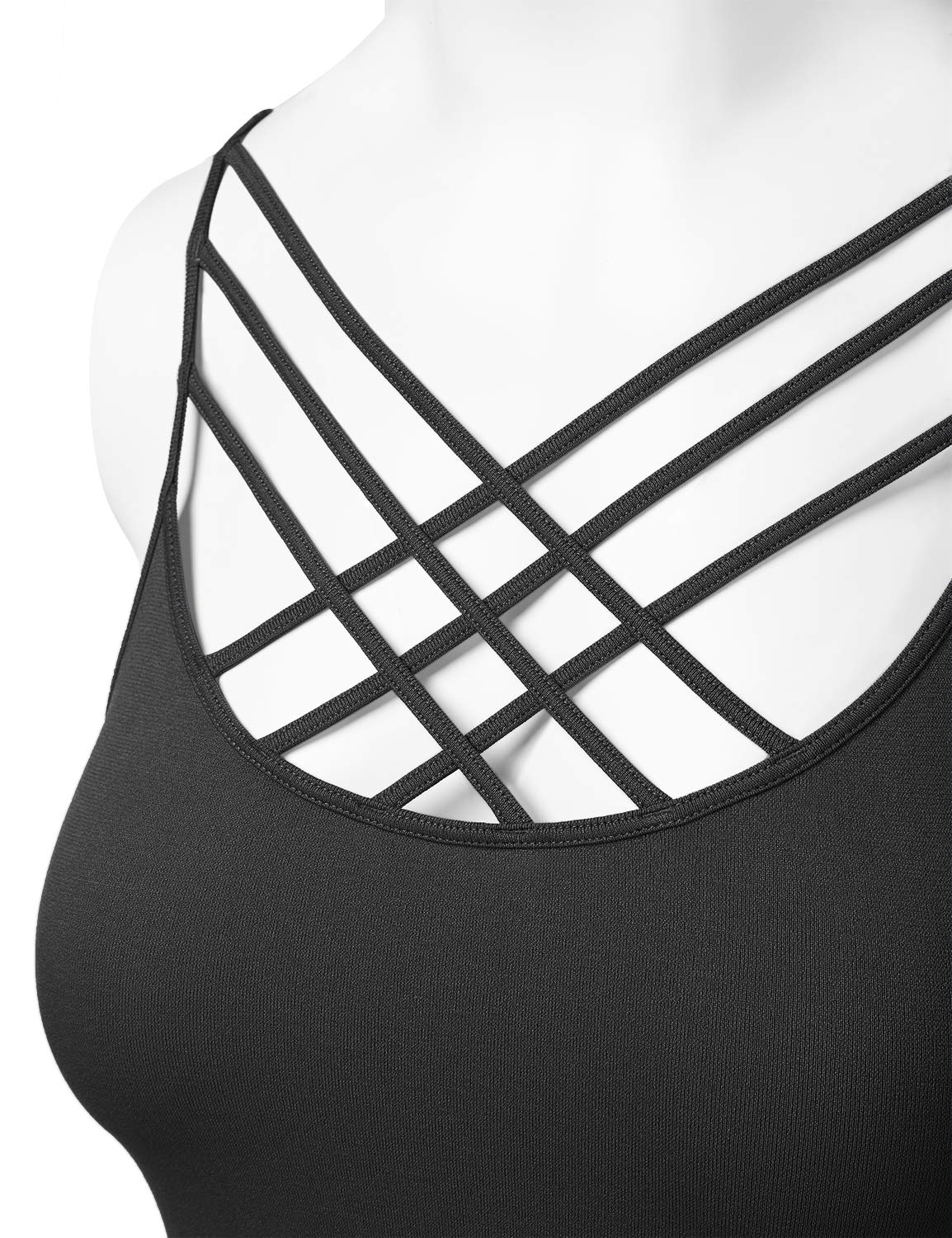 Basic Criss Cross Strappy Backless Racerback Seamless Bralette MIDGREY 1X2X