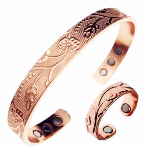 longrn-pure copper magnetic ring & bracelet adjustable size for women