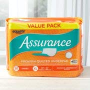 Equate Assurance Maximum Absorbency Unisex Premium Quilted Underpad Value Pack, XL, 30 Count (Pack of 6)