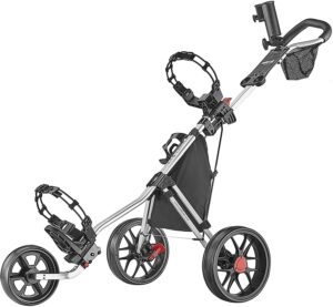 caddytek caddylite 11.5 v3 3 wheel golf push cart - superlite deluxe, lightweight, easy to fold caddy cart pushcart , silver , 53.5 x 27 x 45"