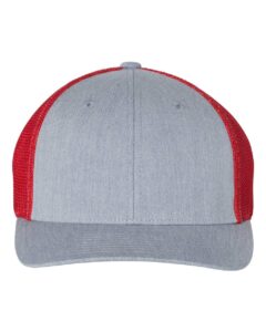 richardson fitted trucker with r-flex l/xl heather grey/ red