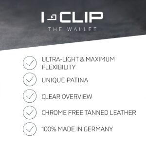 I-CLIP Original Mini Wallet with Moneyclip - Slim Wallet - Leather Wallet - Premium Wallet - Cardholder - AdvantageR Oak