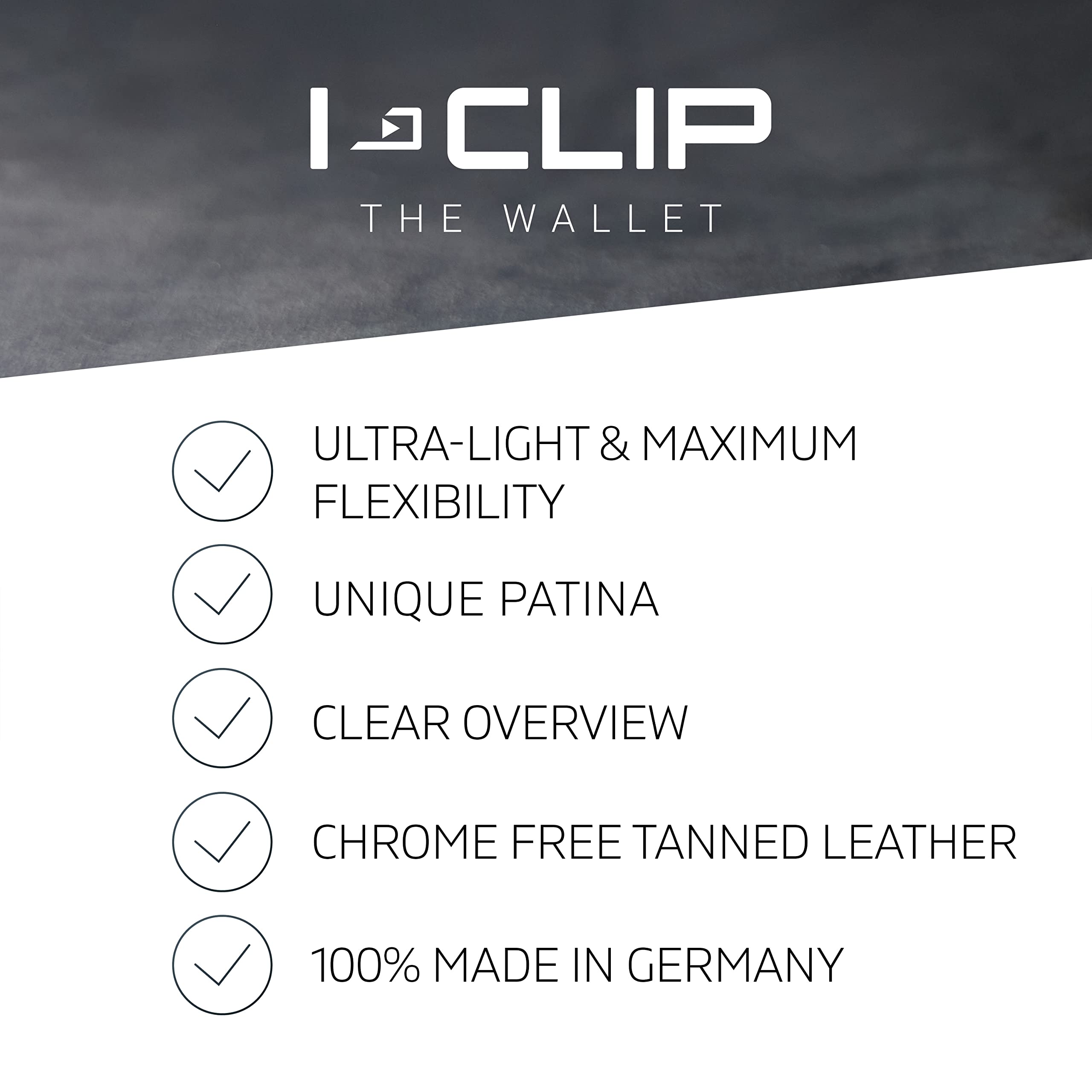 I-CLIP Original Mini Wallet with Moneyclip - Slim Wallet - Leather Wallet - Premium Wallet - Cardholder - AdvantageR Oak