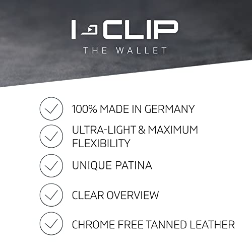 I-CLIP, Premium Men's Leather Wallet, Versatile Changeable Money clip, Secure Card Holder, Compact Men's Wallet Minimalist, Sleek Slim Design, Perfect Money Clip Wallet for Men - Gunmetal Black Carbon