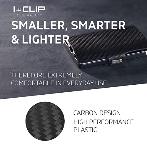 I-CLIP, Premium Men's Leather Wallet, Versatile Changeable Money clip, Secure Card Holder, Compact Men's Wallet Minimalist, Sleek Slim Design, Perfect Money Clip Wallet for Men - Gunmetal Black Carbon