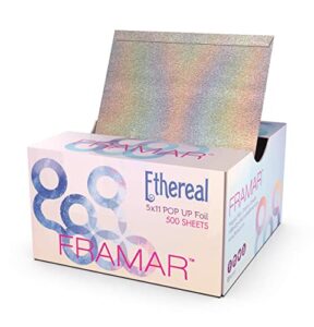 framar ethereal pop up hair foil, aluminum foil sheets, hair foils for highlighting - 500 foil sheets