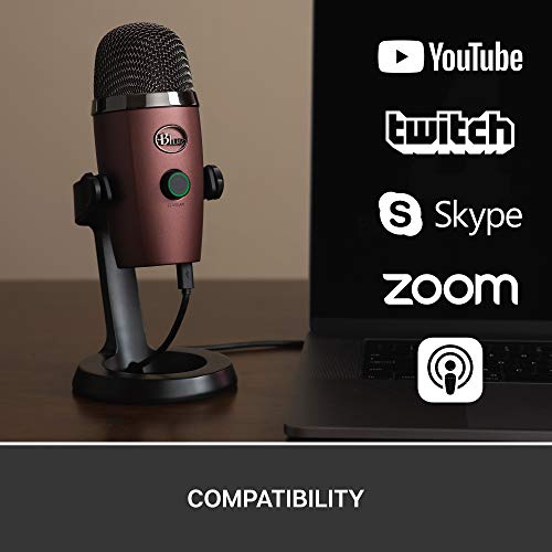 Blue Yeti Nano Premium USB Microphone for Recording, Streaming, Gaming, Podcasting on PC and Mac, Condenser Mic with Blue VO!CE Effects, Cardioid and Omni, No-Latency Monitoring - Red Onyx