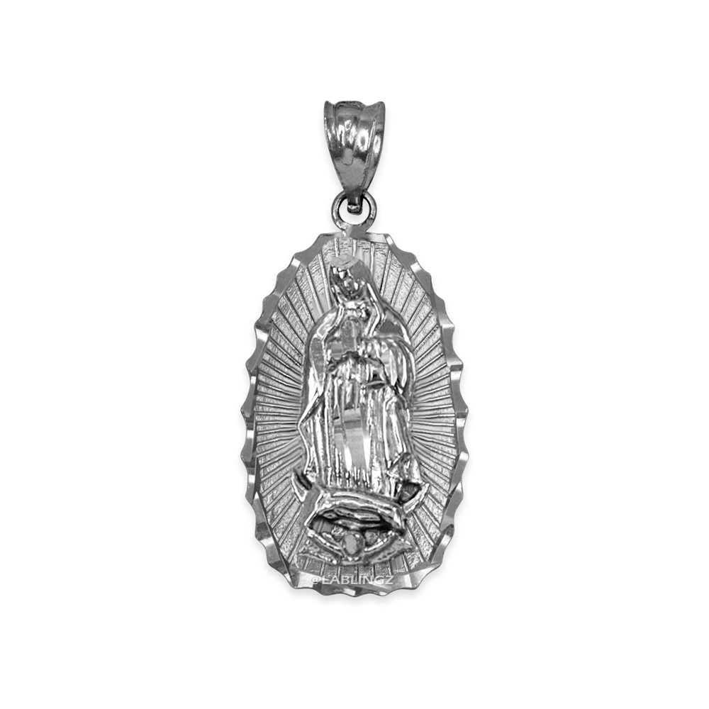 LA BLINGZ Sterling Silver Lady Guadalupe DC Pendant