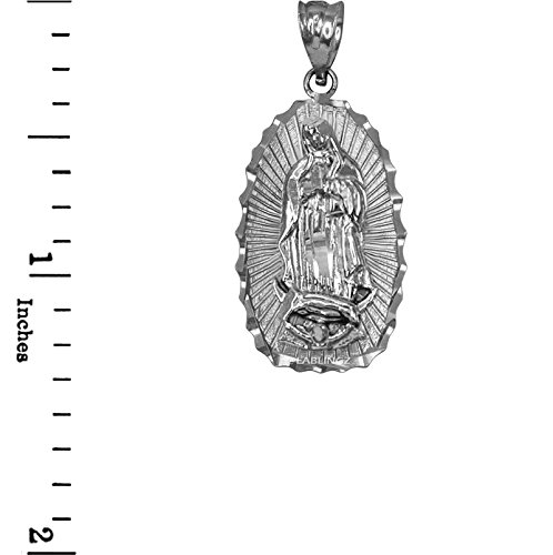 LA BLINGZ Sterling Silver Lady Guadalupe DC Pendant