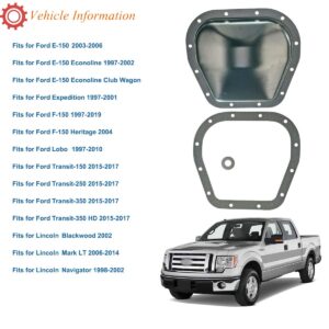 Rear Differential Cover and Gasket Set Replacement for Ford F-150 Expedition Lobo E-150 Econoline Transit Lincoln Blackwood Navigator Mark LT