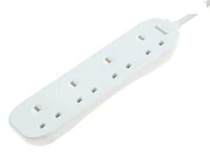 masterplug - extension lead 240 volt 4 gang 13 amp white 5 metre