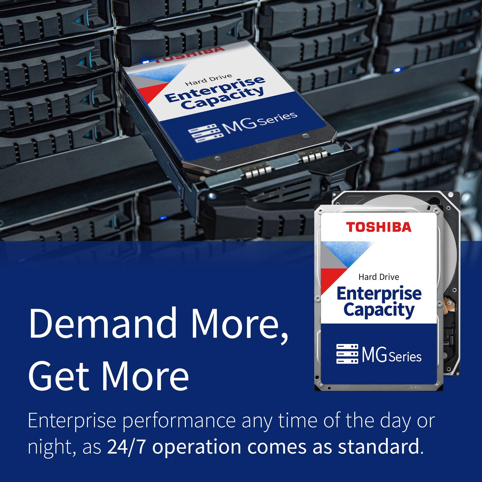 Toshiba MG Series Enterprise 10TB 3.5’’ SATA 6Gbit/s Internal HDD 7200RPM 550TB/year 24/7 Operation. MG06ACA10TE