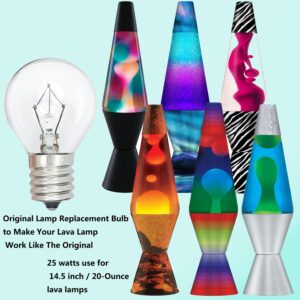 Lava Lamp Bulb 6 Pack 25W S11 E17 Base Lava Lamp Light Bulb,Replacement Bulbs for 14.5 Inch Lava Lamps and Glitter Lamps,120 Volt,Dimmable,2700K Warm White