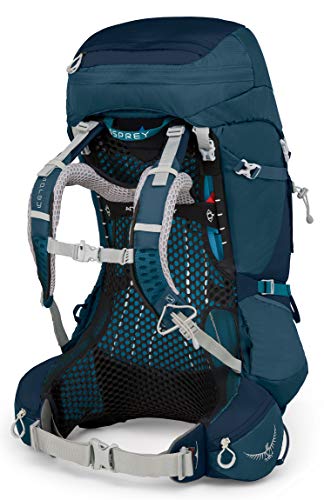 Osprey Aura AG 50 Women's Backpacking Backpack , Challenger Blue, Small