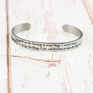 Christian Bracelets Bible Verse Jewelry Religious Hand Stamped Cuff Mantra Jewellery