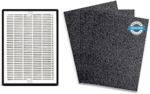 levoit lv-h126 air purifier replacement filter, high-efficiency activated carbon filter, 3 extra pre-filters, lv-h126-rf,black