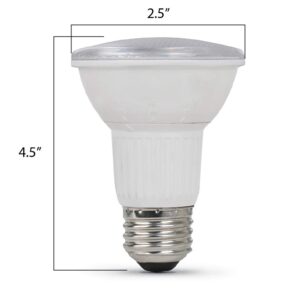 Feit Electric PAR20 LED Light Bulb, 50W Equivalent, Dimmable Spotlight Bulb, 3000K Bright White, E26 Base, 450 Lumens, 22-Year Lifetime, Beam Choice LED Track Light Bulb, PAR20/ADJ/930CA