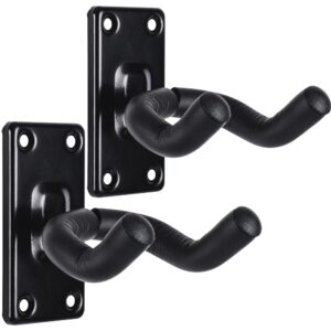 guitar hanger 2 pack guitar wall mount hangers for electric acoustic and bass guitars ukulele