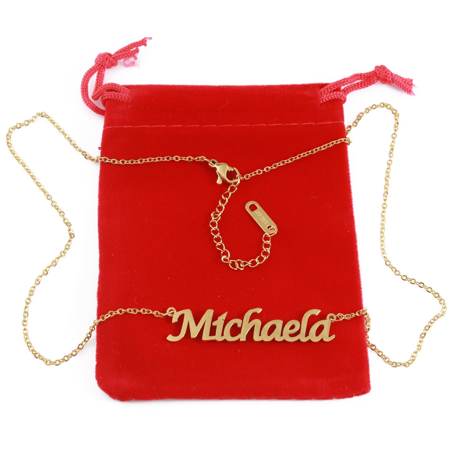 Zacria Michaela Name Necklace - 18ct Gold Plated