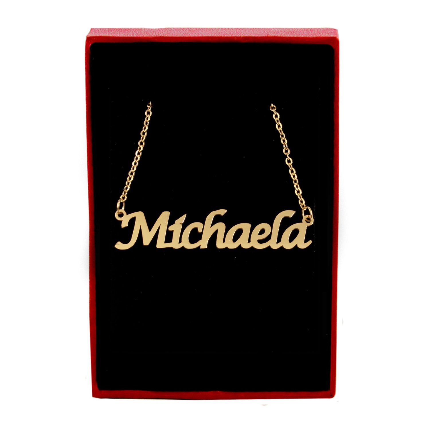 Zacria Michaela Name Necklace - 18ct Gold Plated