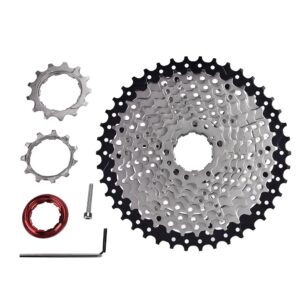 vgeby bike cassette, freewheel 10 speed mountain bike sprocket 11-42t wide ratio cassette with wrench and screw and spare parts bike cassette 10 baofeng bike cassette