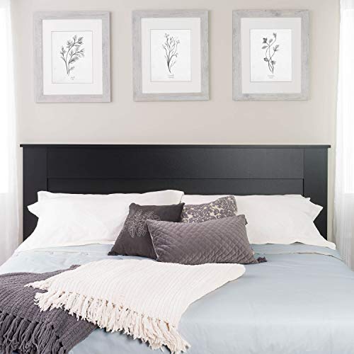 Prepac Stylish Flat Wood Panel Headboard for King Size Beds, Simplistic Wooden King Headboard 2.25" D x 81" W x 48" H, Black, BHFK-1301-1