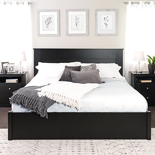 Prepac Stylish Flat Wood Panel Headboard for King Size Beds, Simplistic Wooden King Headboard 2.25" D x 81" W x 48" H, Black, BHFK-1301-1