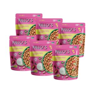 fillo's tex mex pinto beans - ready to eat beans, gluten-free, preservative-free, microwavable, non-gmo, vegan friendly, plant protein, 10 oz pk of 6