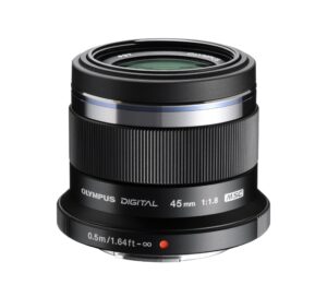 olympus m.zuiko digital 45mm f1.8 lens, for micro four thirds cameras (black) (renewed)