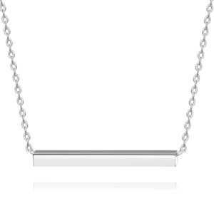 kristland - women simple bar pendant necklace dainty 18k gold necklace rose gold plated simple design solid circle, heart choker chain silver necklaces for women a solid bar silver