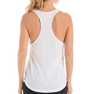 adidas Women's Essentials Linear Loose Tank Top, White/Black, Small