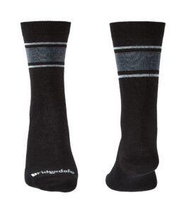 bridgedale men's everyday - merino endurance liner socks, black/light grey, x-large