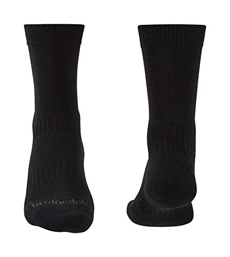 Bridgedale Men's Lightweight Boot Height - Merino Endurance Socks, Black, Large