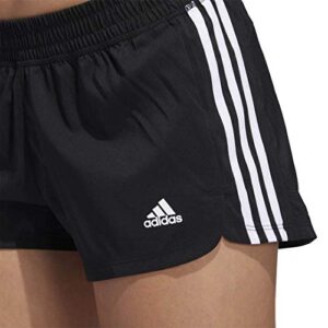 adidas Women's Pacer 3-Stripes Woven Shorts, Core Black/White, X-Large