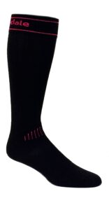 bridgedale women's race fit ski socks, black/pink, small