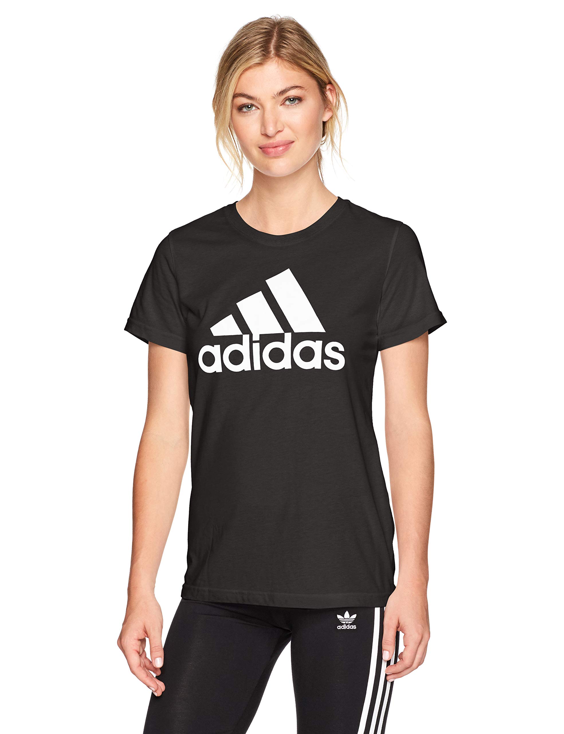 adidas womens Badge of Sport Graphic Tee Black X-Small