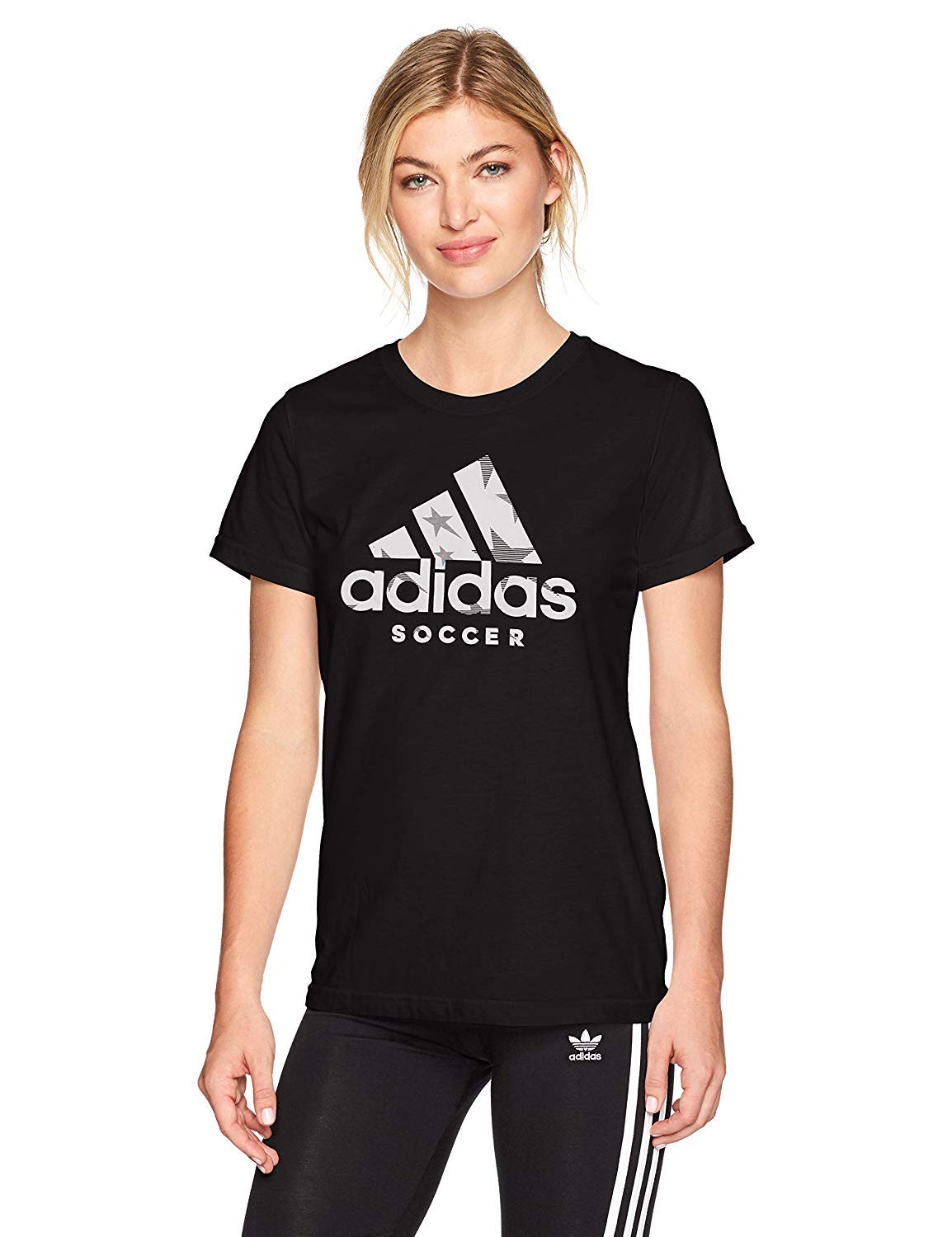 adidas womens Badge of Sport Graphic Tee Black X-Small