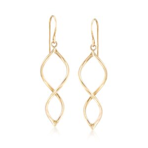 ross-simons 14kt yellow gold open spiral drop earrings