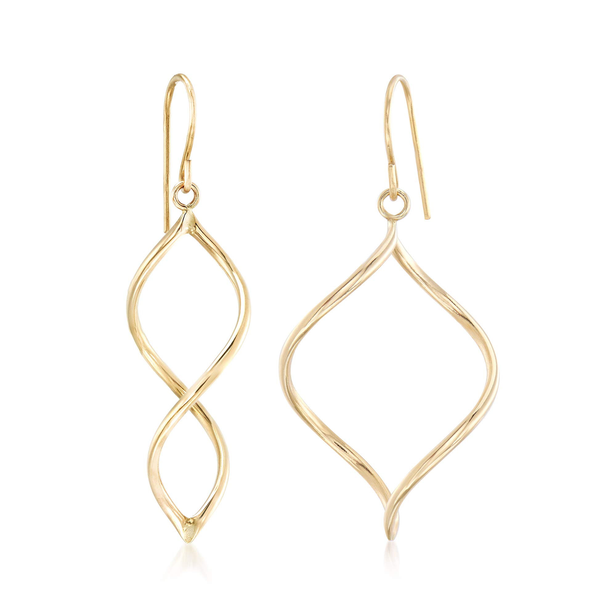 Ross-Simons 14kt Yellow Gold Open Spiral Drop Earrings